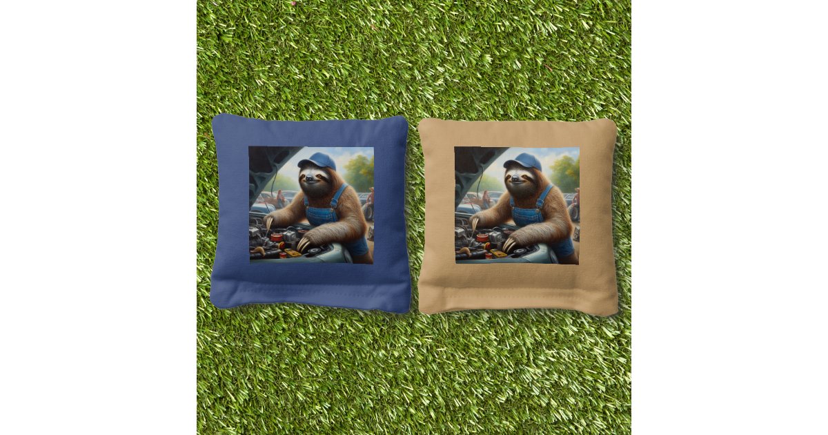 Sloth Mechanic Cornhole Bags | Zazzle