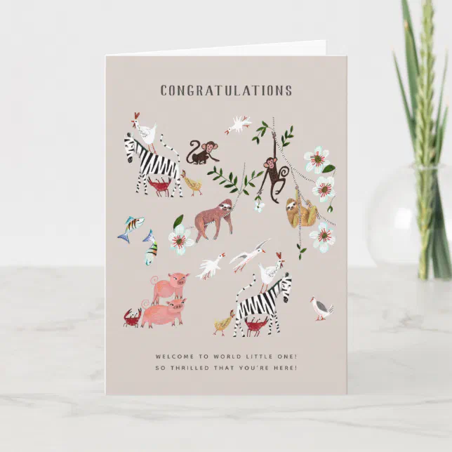 Sloth | New Baby Congratulations Greeting card | Zazzle