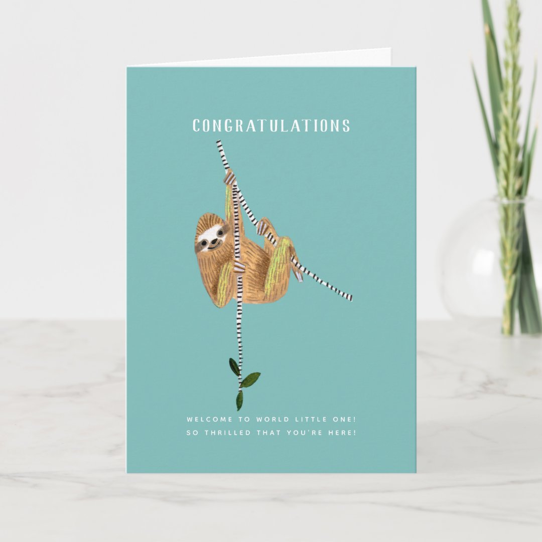 Sloth | New Baby Congratulations | Greeting card | Zazzle