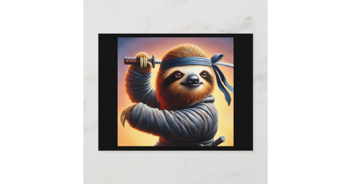 Sloth Ninja Postcard | Zazzle