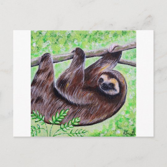 Sloth Painting Postcard | Zazzle.com