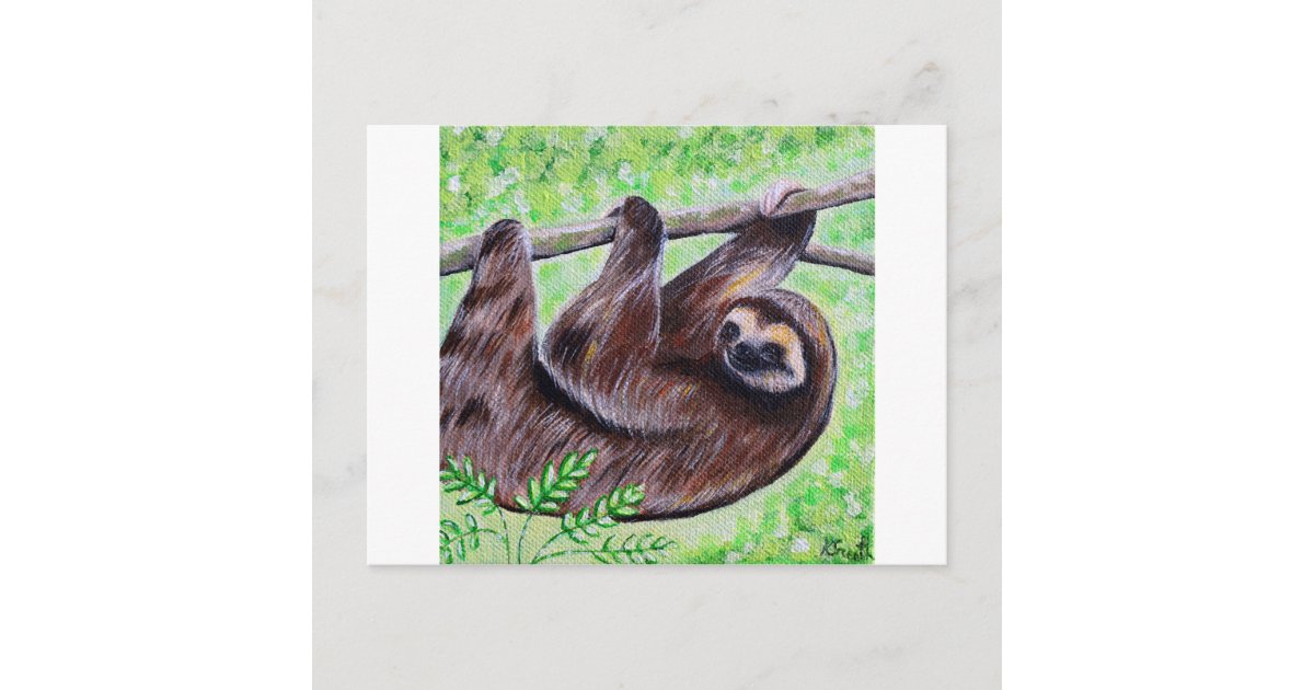 Sloth Painting Postcard | Zazzle