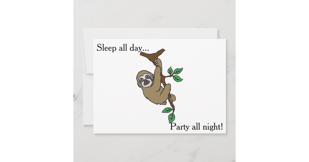 Sloth Party Invitation | Zazzle