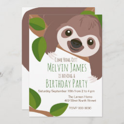 Sloth Party Invitation | Zazzle