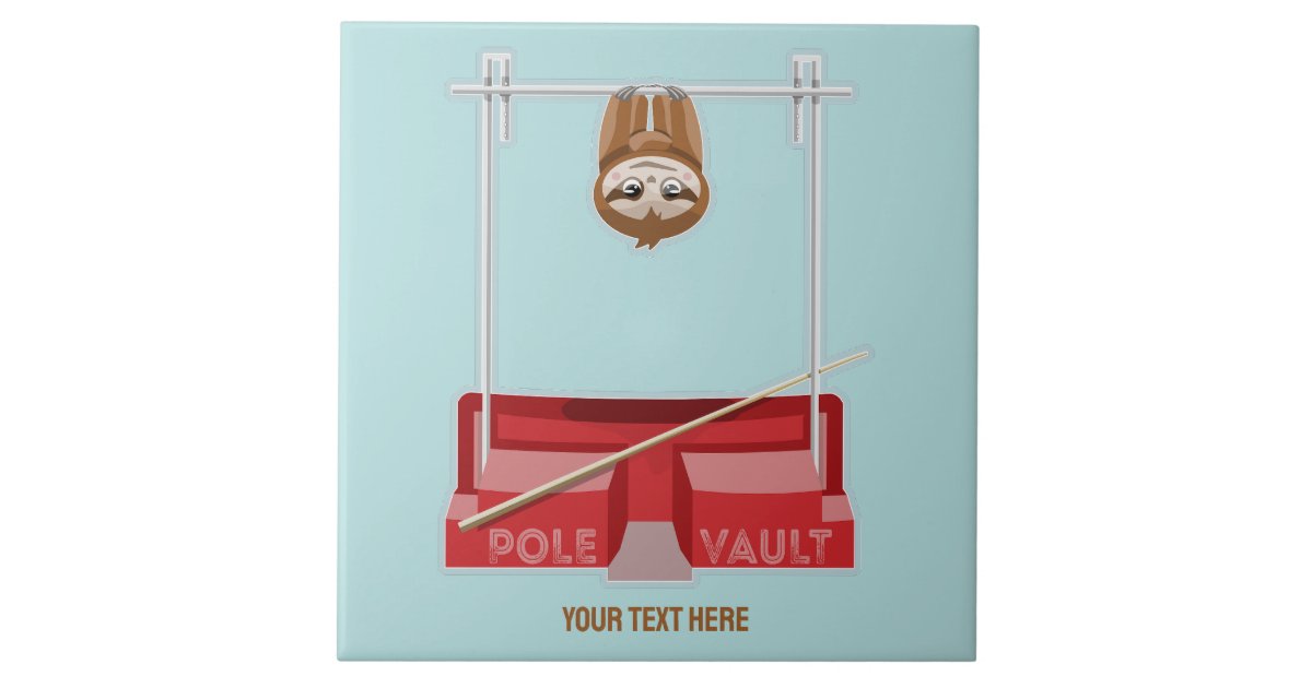 Sloth Pole Vault Athletics Ceramic Tile | Zazzle