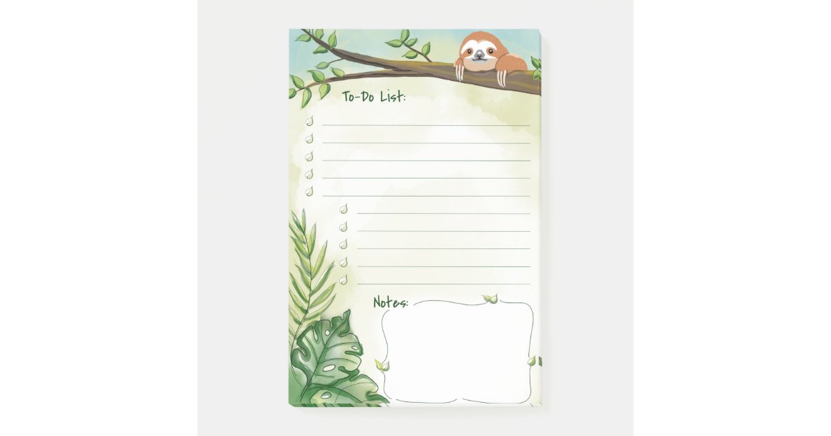 Sloth’s To-Do List Post-it Notes | Zazzle