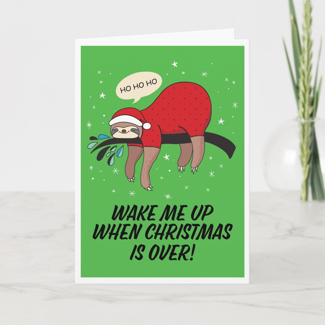 Sloth Santa Anti-Christmas Card | Zazzle