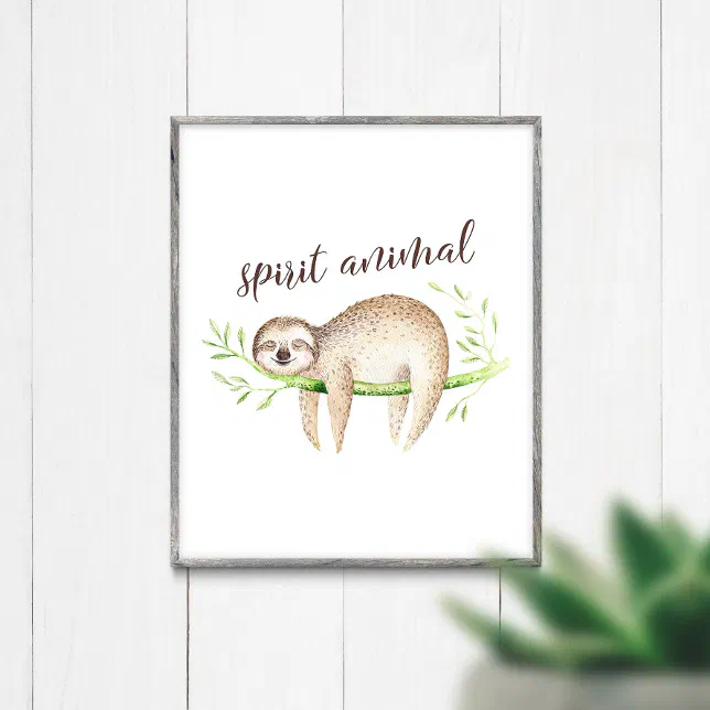 Sloth Spirit Animal Poster | Zazzle