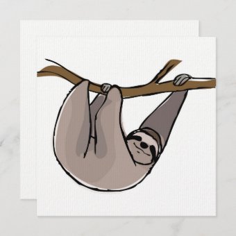 Sloth Square Greetings Card, Blank Card | Zazzle