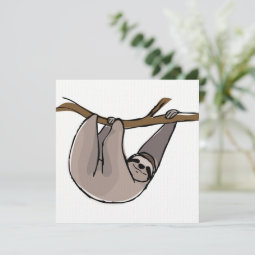 Sloth Square Greetings Card, Blank Card | Zazzle