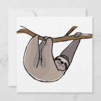 Sloth Square Greetings Card, Blank Card | Zazzle