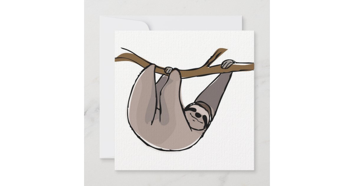 Sloth Square Greetings Card, Blank Card | Zazzle