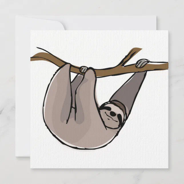 Sloth Square Greetings Card, Blank Card | Zazzle