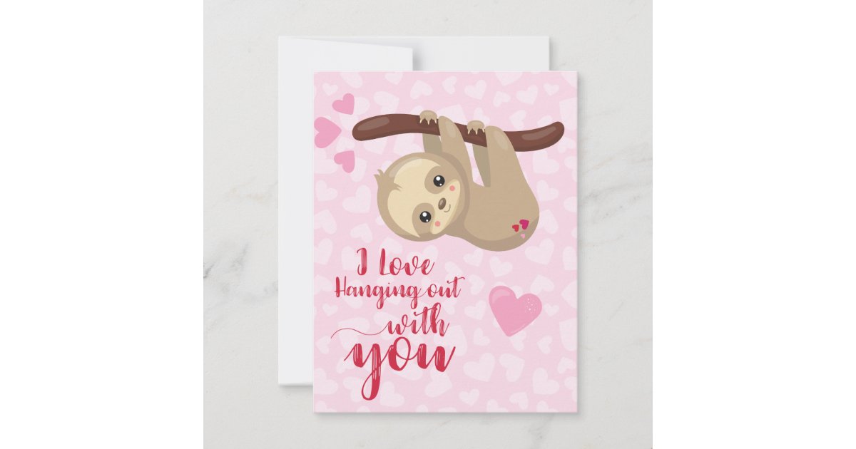 sloth valentine's day card | Zazzle