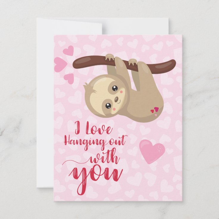 sloth valentine's day card | Zazzle
