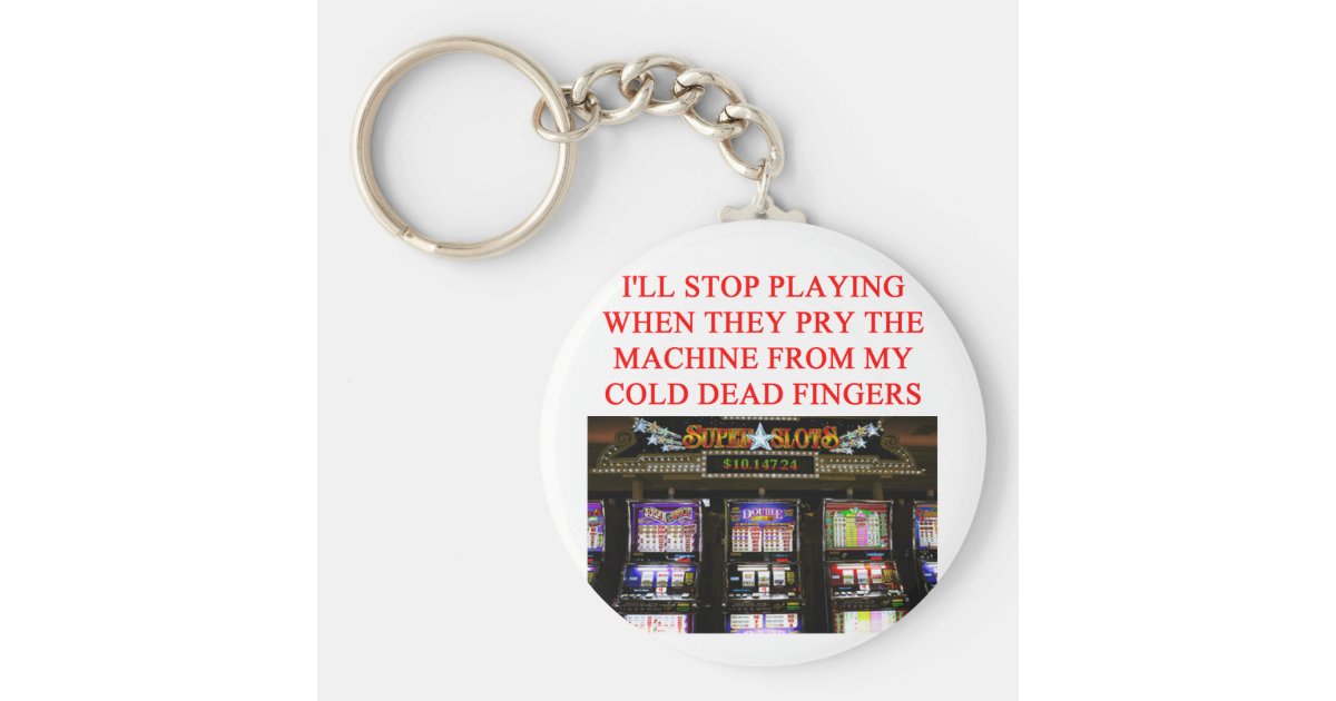 SLOTS slot machine Keychain | Zazzle.com