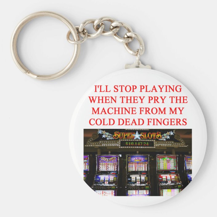 SLOTS slot machine Keychain | Zazzle.com