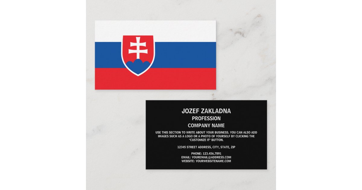 Slovak Flag, Flag of Slovakia Business Card | Zazzle