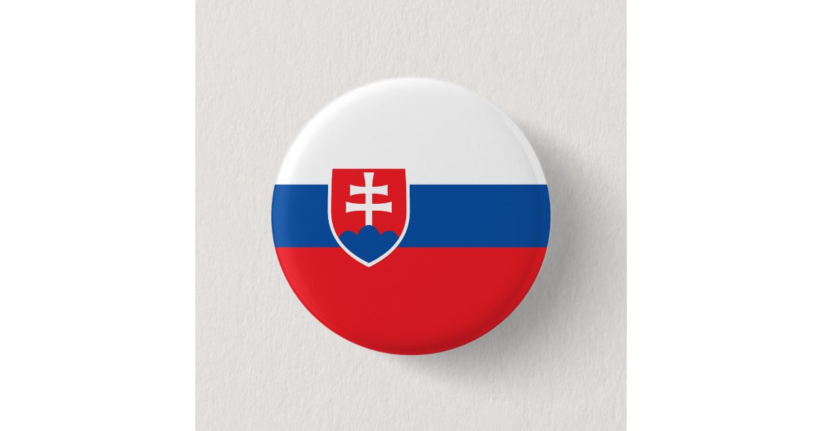 Slovak Flag, Flag of Slovakia Button | Zazzle