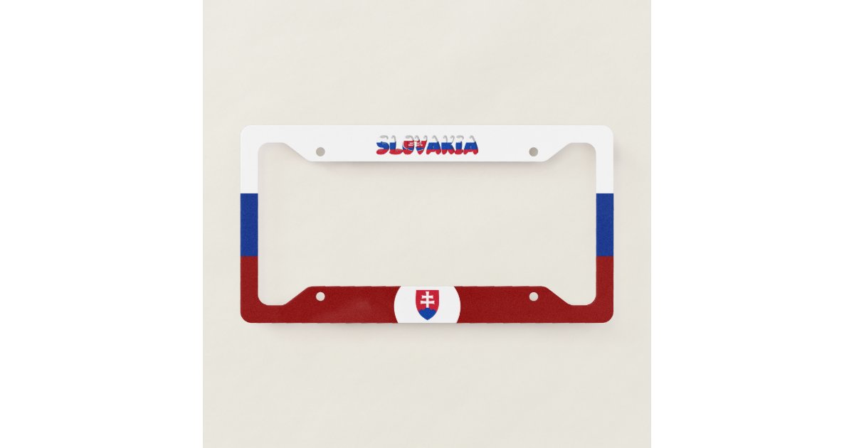 Slovak flag license plate frame | Zazzle