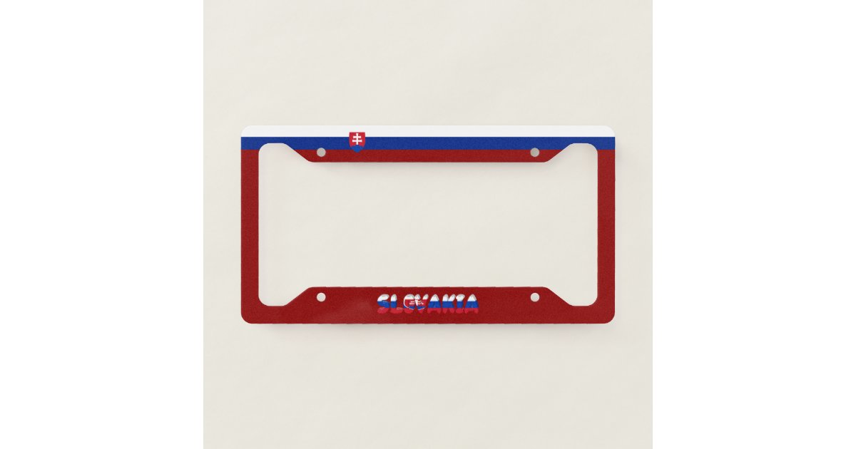 Slovak flag license plate frame | Zazzle