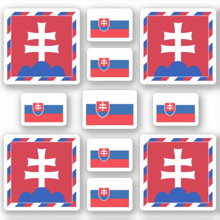 Slovak state symbols / coat of arms and flag sticker | Zazzle
