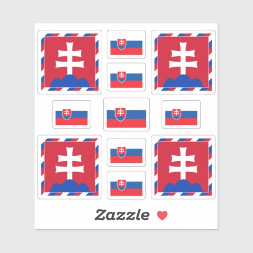 Slovak state symbols / coat of arms and flag sticker | Zazzle