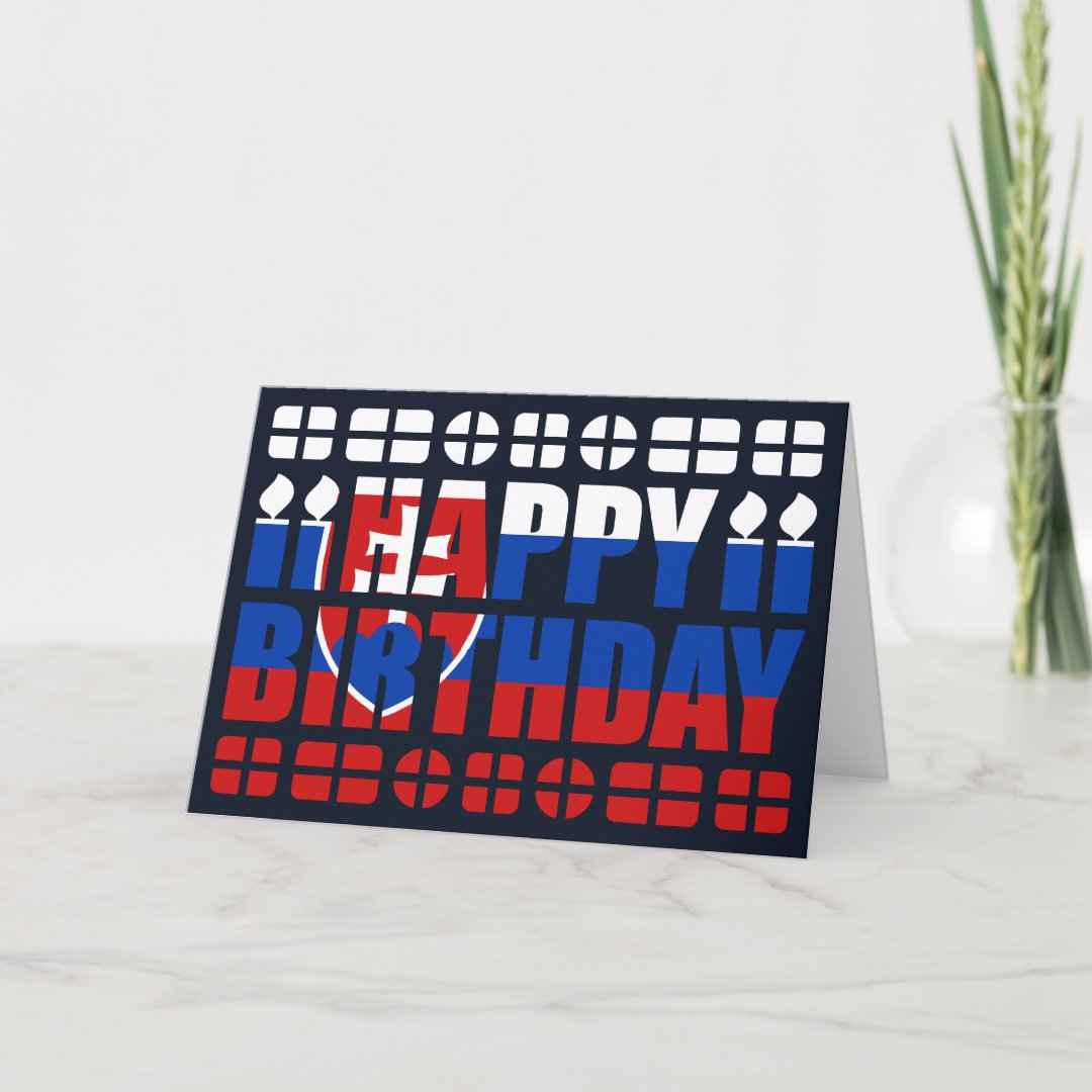 Slovakia Flag Birthday Card | Zazzle
