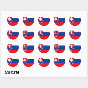 Slovakia flag classic round sticker | Zazzle