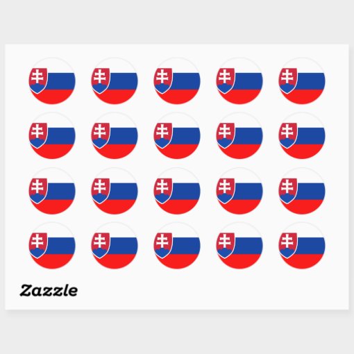 Slovakia flag classic round sticker | Zazzle