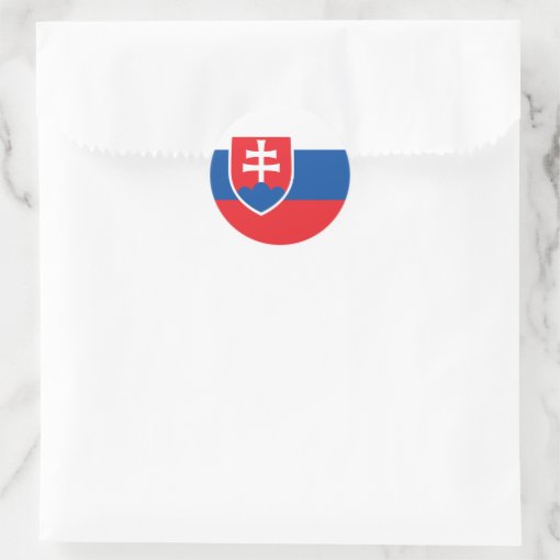 Slovakia Flag Classic Round Sticker | Zazzle