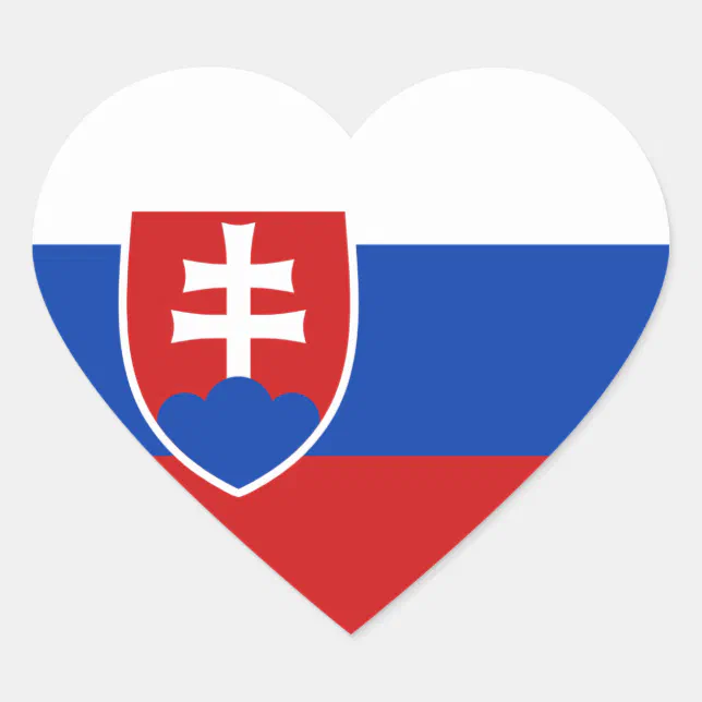 Slovakia Flag Heart Sticker | Zazzle