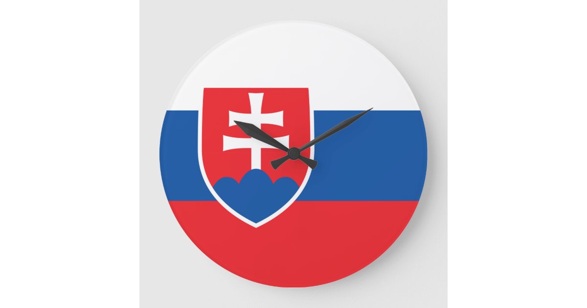 Slovakia Flag Large Clock | Zazzle