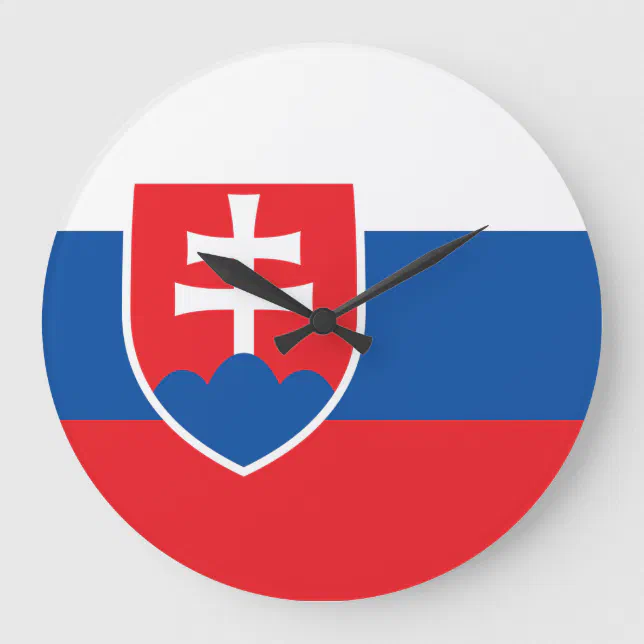 Slovakia Flag Large Clock | Zazzle