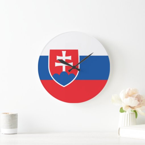 Slovakia Flag Large Clock | Zazzle
