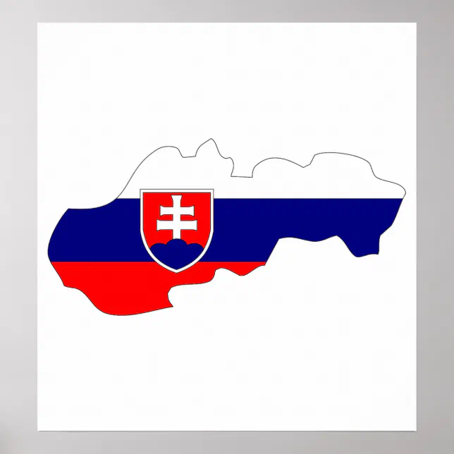 Slovakia Flag Map full size Poster | Zazzle