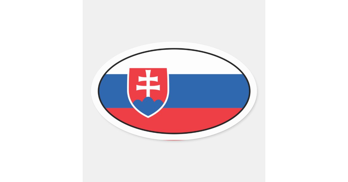 Slovakia Flag Oval Sticker | Zazzle