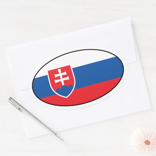 Slovakia Flag Oval Sticker | Zazzle