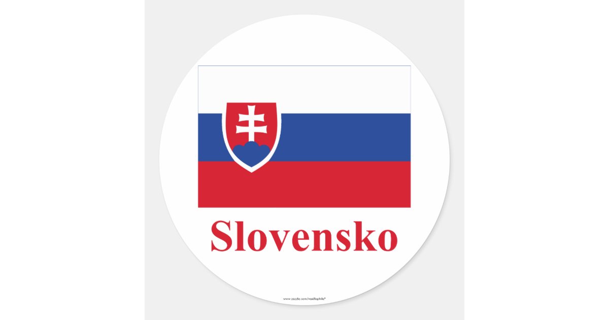 Slovakia Flag with Name in Slovak Classic Round Sticker | Zazzle