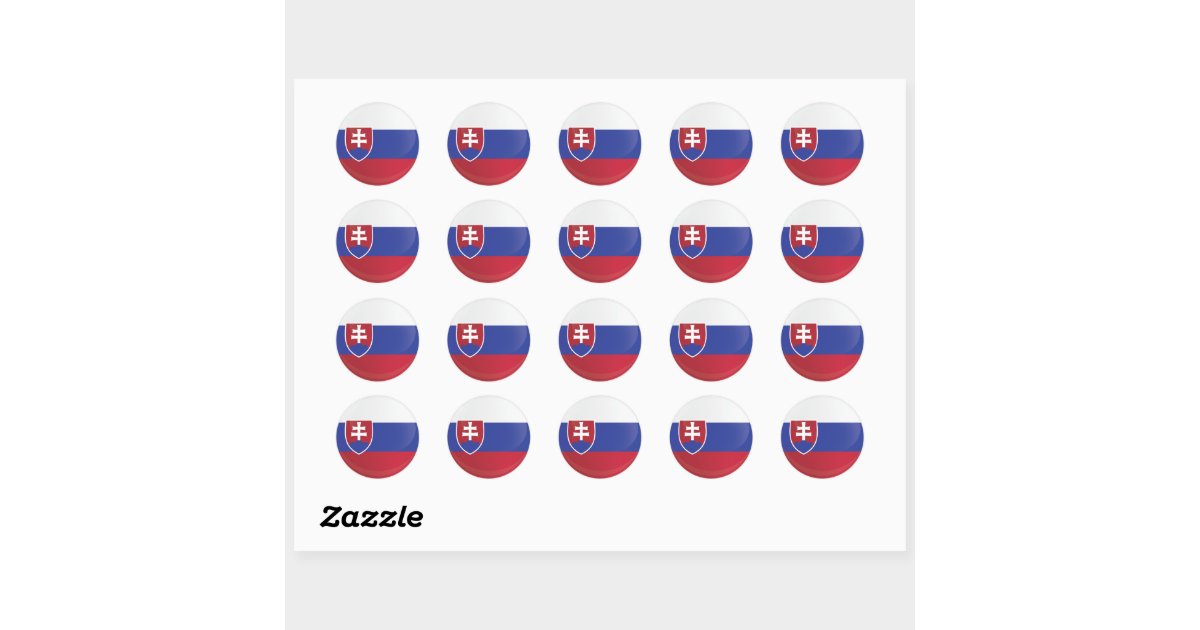 Slovakia Round Icon Flag Classic Round Sticker | Zazzle