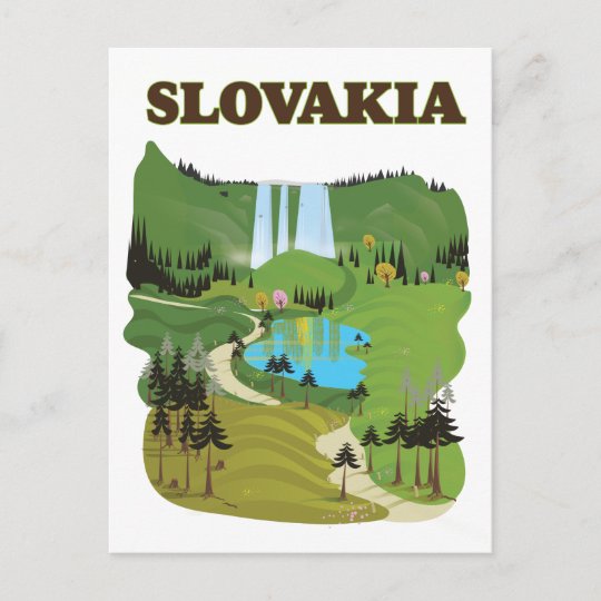 Slovakia Vintage style travel poster. Postcard | Zazzle.com