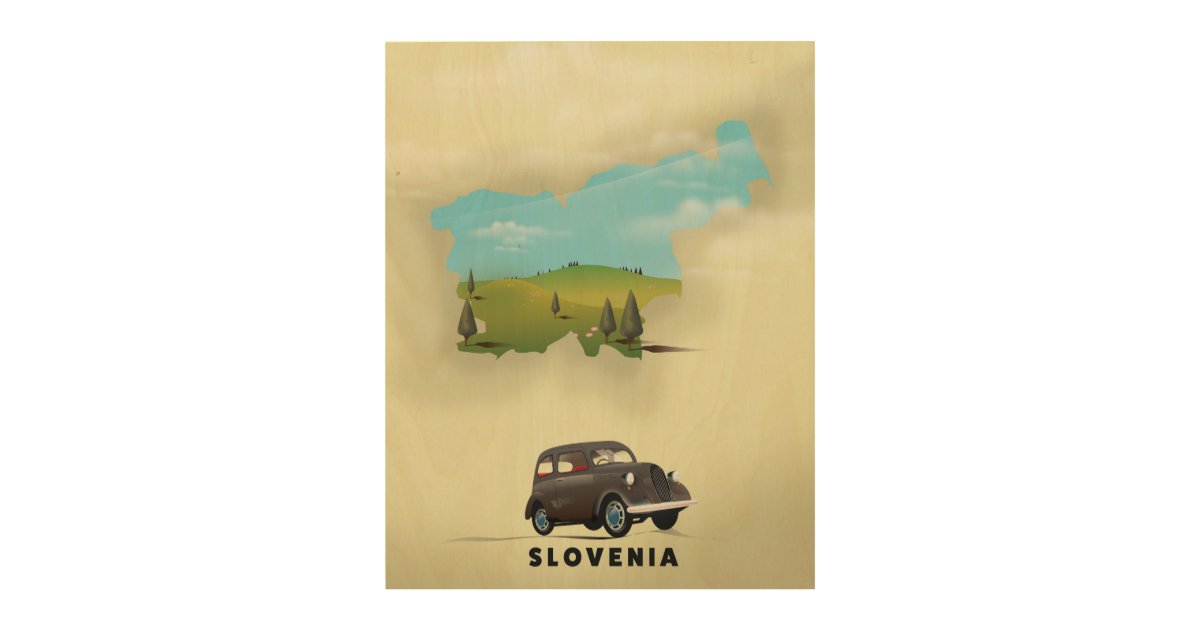 Slovenia Illustrated map travel poster | Zazzle