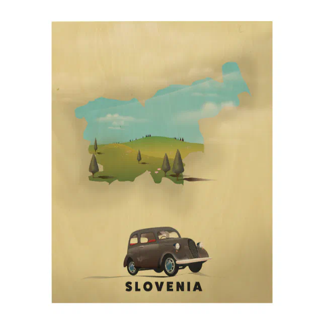 Slovenia Illustrated map travel poster | Zazzle