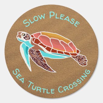 Slow Down Beach Life Sea Turtle Crossing Sign | Zazzle