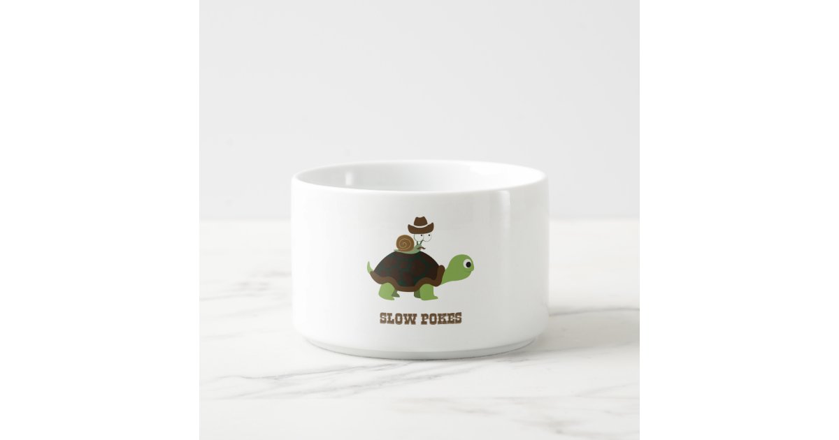 Slow Poke - cowboy snail and turtle Bowl | Zazzle