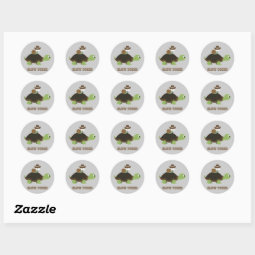 Slow Pokes - cowboy snail and turtle Classic Round Sticker | Zazzle