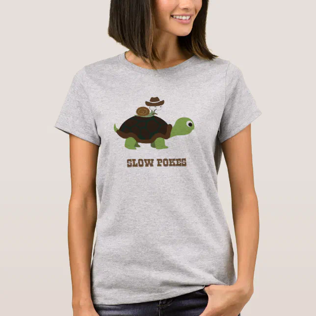 Slow Pokes - cowboy snail and turtle T-Shirt | Zazzle