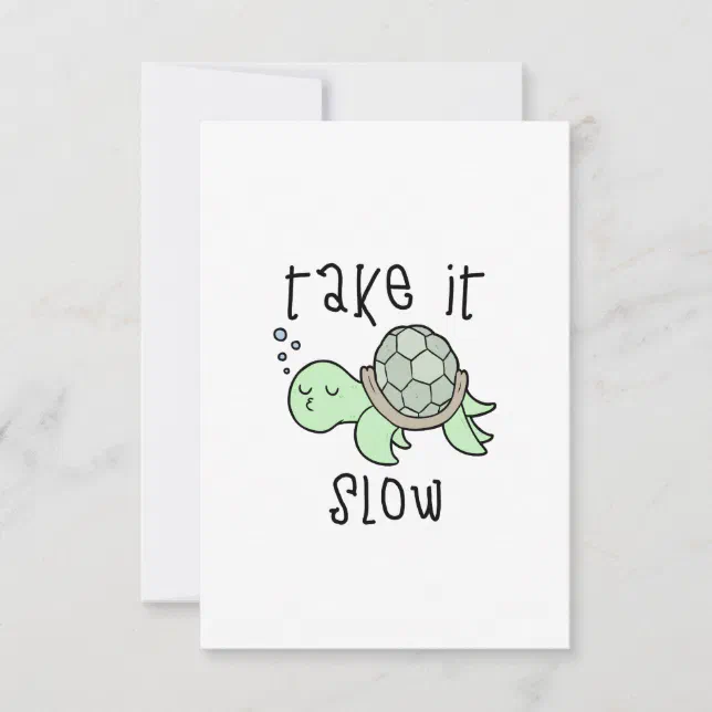 Slow Turtle Motivational Cute Gift Good Positivity Thank You Card | Zazzle