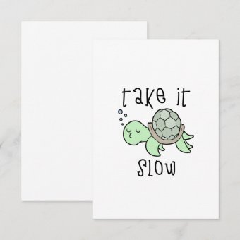 Slow Turtle Motivational Cute Gift Good Positivity Thank You Card | Zazzle