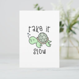 Slow Turtle Motivational Cute Gift Good Positivity Thank You Card | Zazzle